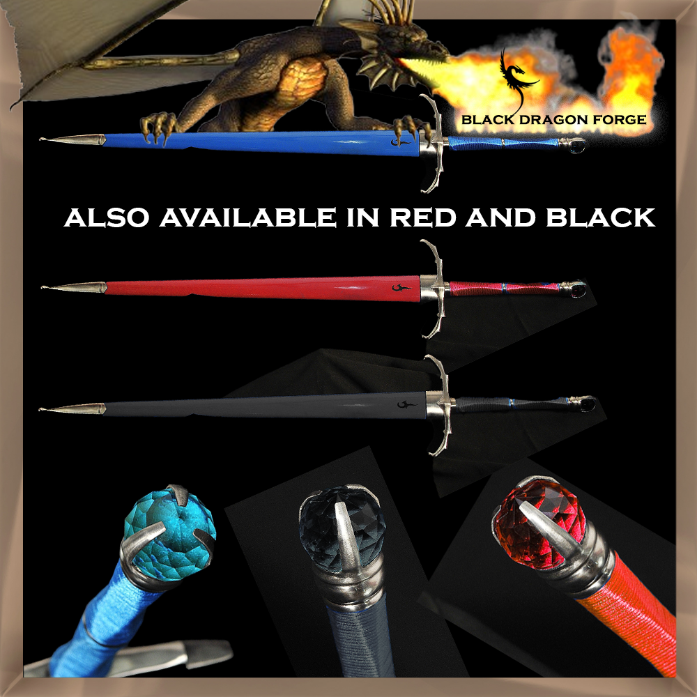 SBG Black Dragon Forge - the Azure Flame Fantasy Longsword