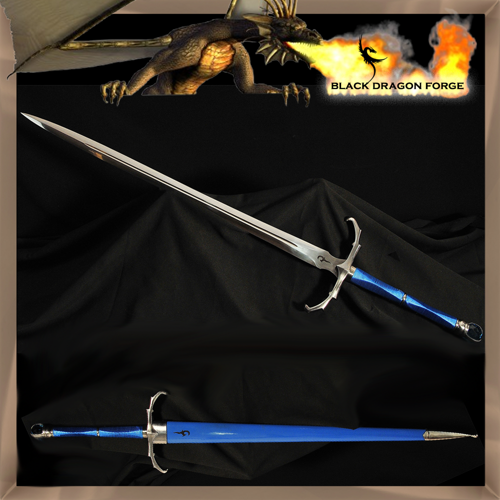 SBG Black Dragon Forge - the Azure Flame Fantasy Longsword