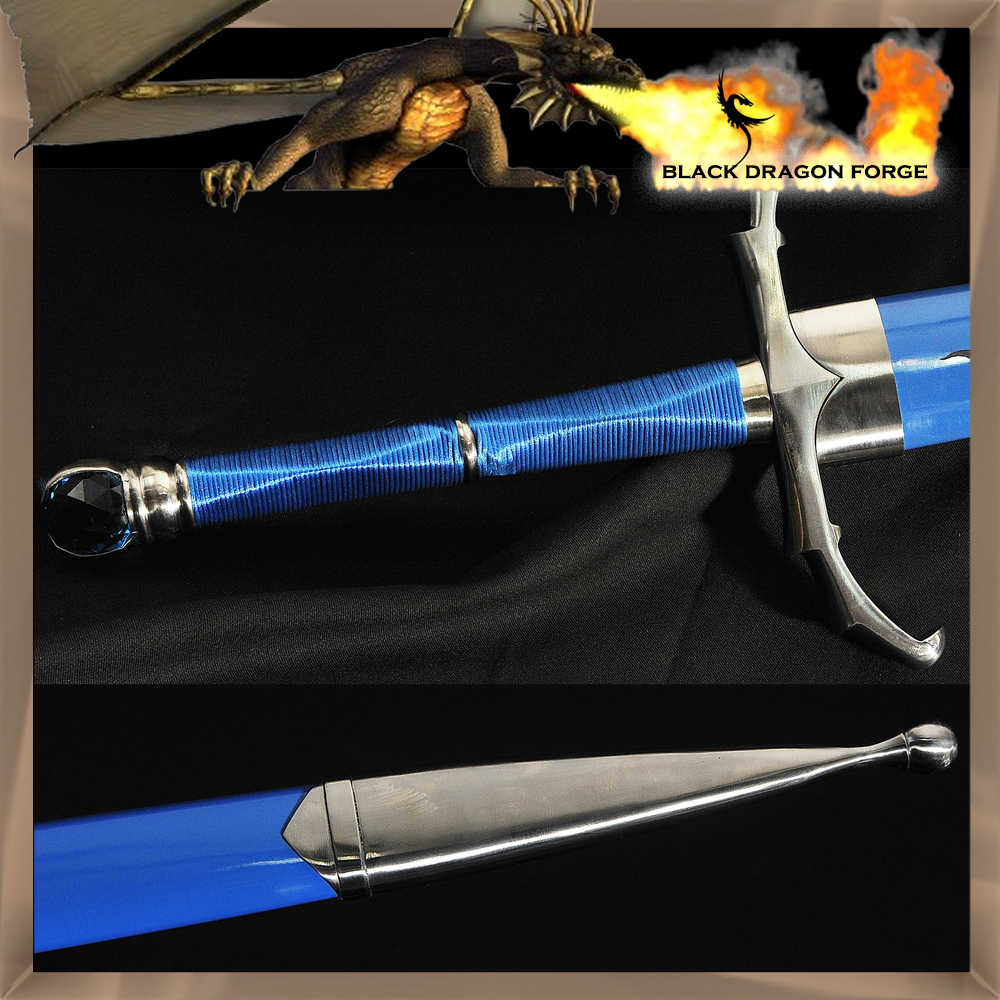 SBG Black Dragon Forge - the Azure Flame Fantasy Longsword
