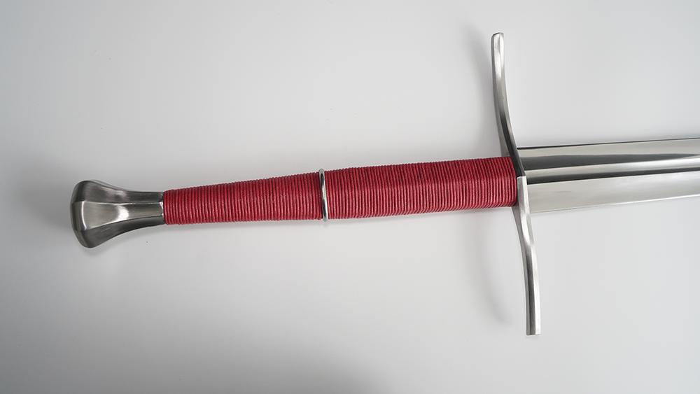 Swordier Damascus Longsword with Oxblood Red Handle and Genuine Leather ...