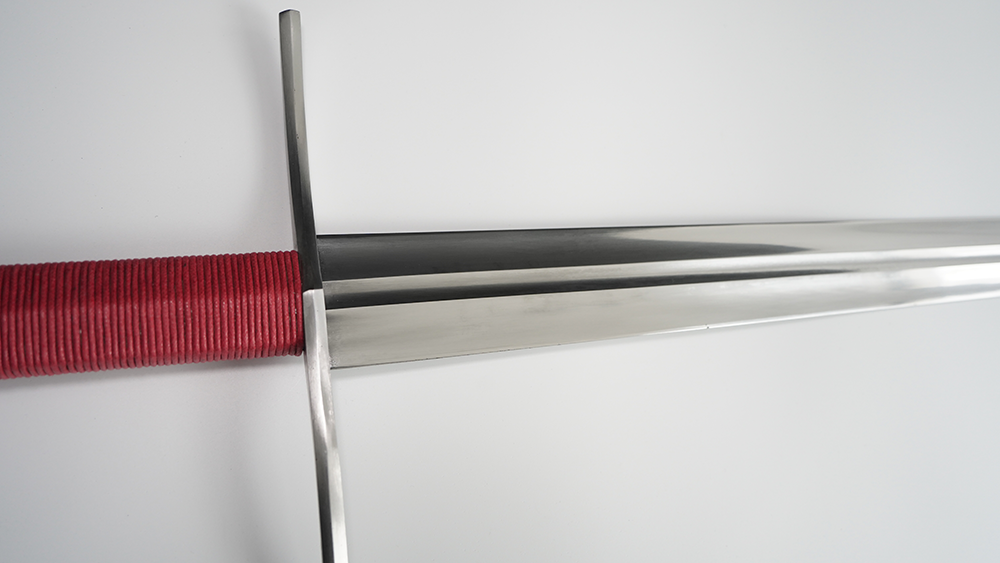 Swordier Damascus Longsword with Oxblood Red Handle and Genuine Leather ...