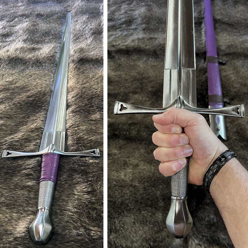 Kingdom of Arms Genoa Italian Bastard Sword in Purple Leather